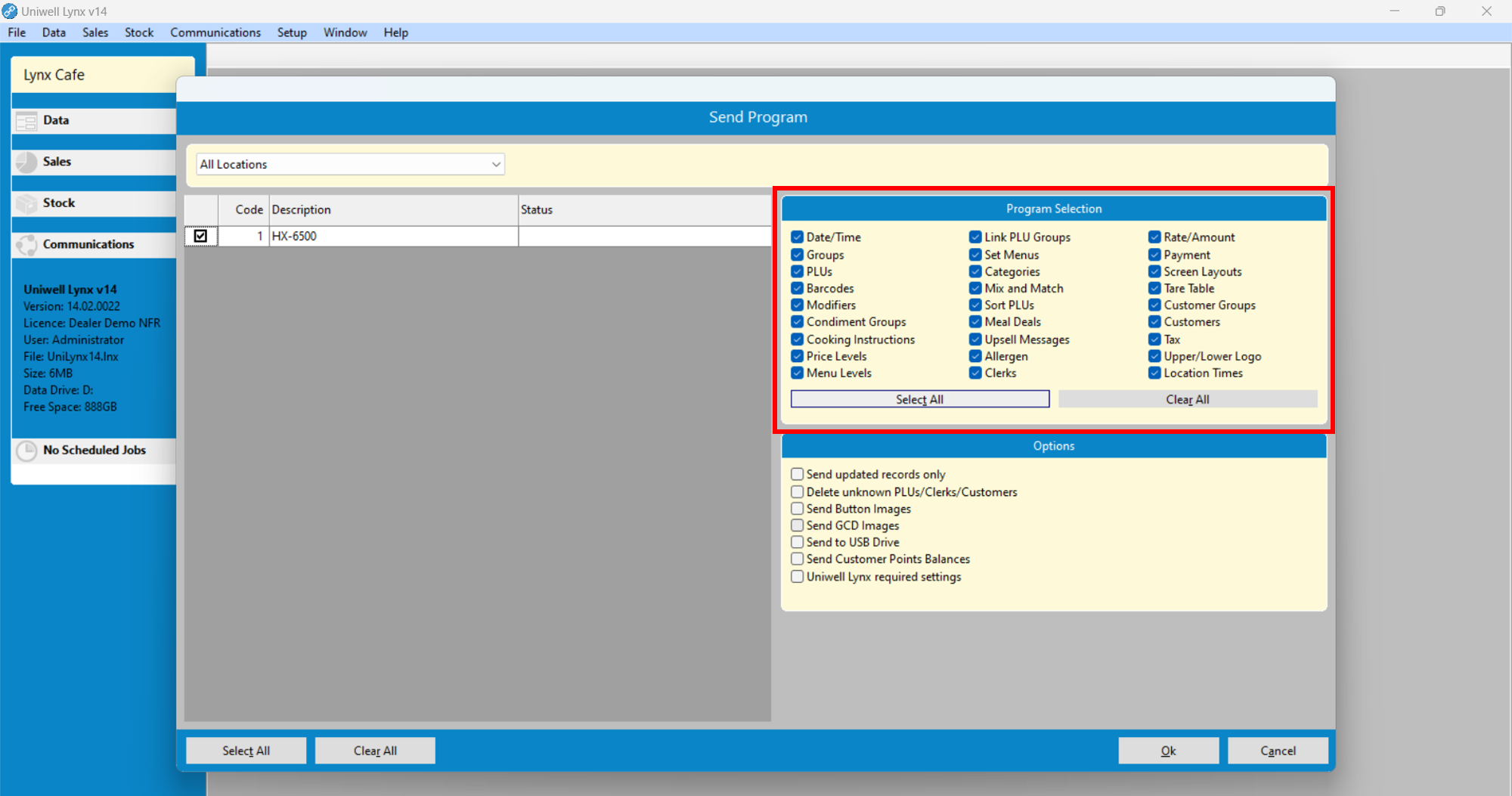 Send Program – Lynx Software Support
