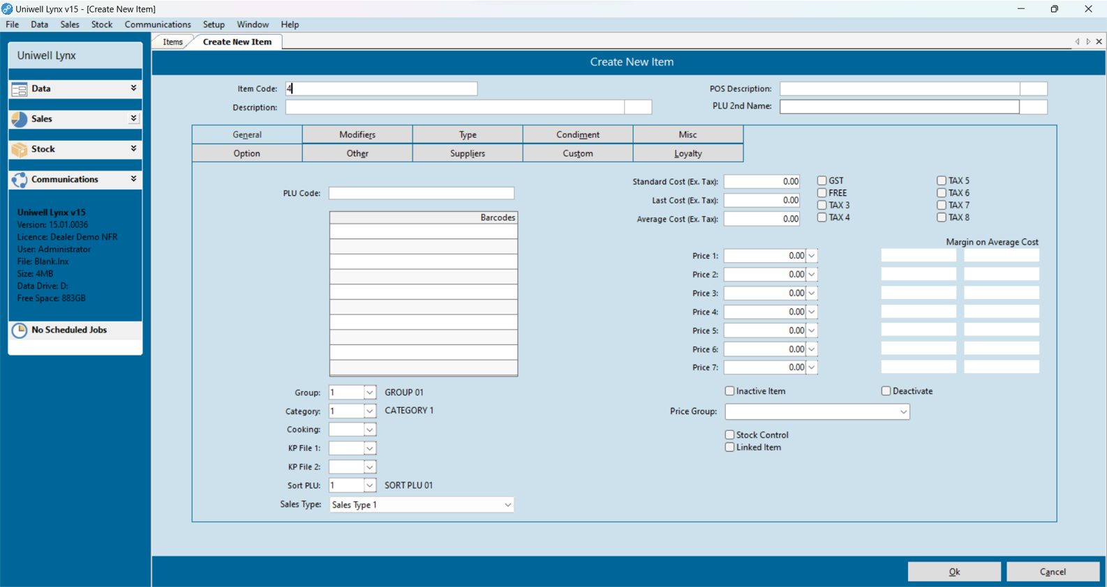 Creating New Items – Lynx Software Support
